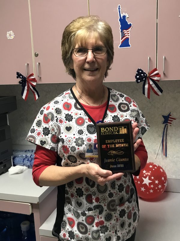 Employee of the Month - June 2018 - Bond Clinic, P.A. Bond Clinic, P.A.