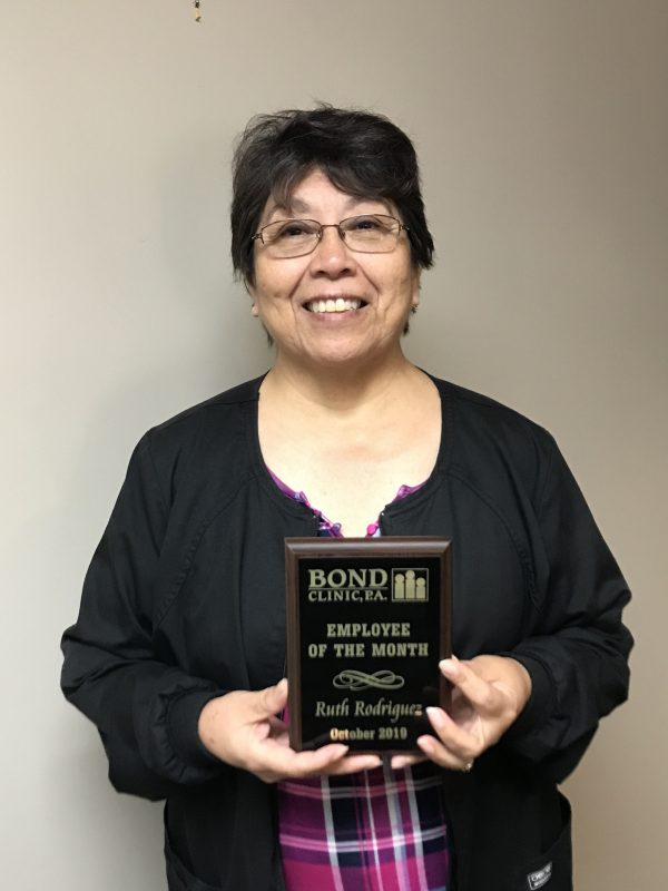 Employee of the Month - October 2019 - Bond Clinic, P.A. Bond Clinic, P.A.
