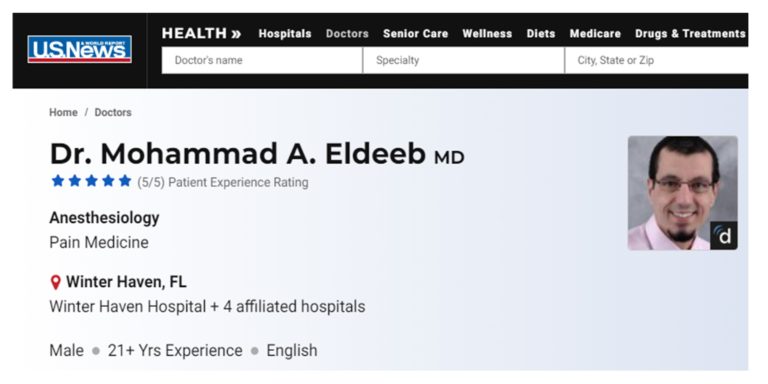 Mohammad Eldeeb, MD - Interventional Pain Medicine - Bond Clinic, P.A. Bond Clinic, P.A.